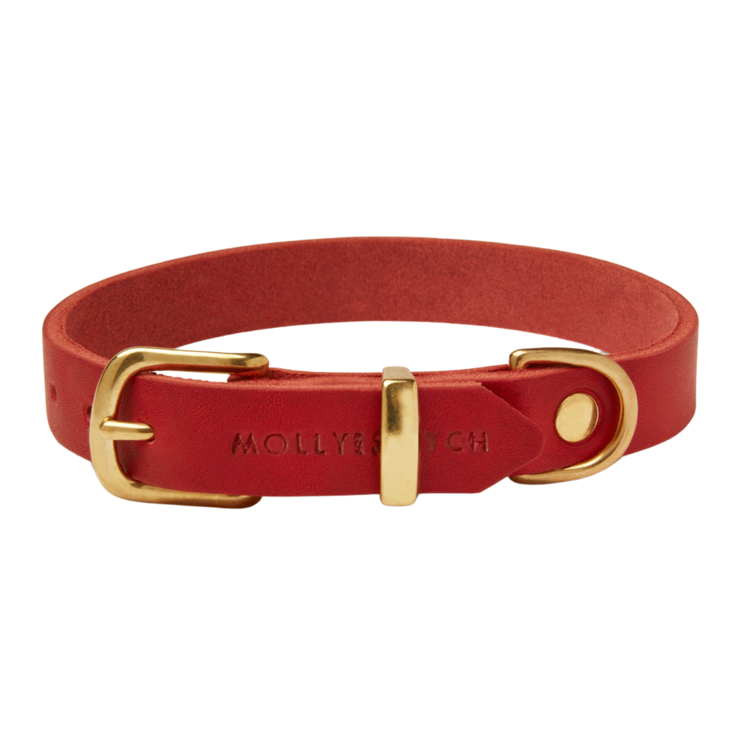 Butter Leather Dog Collar - Chili Red – Molly And Stitch US